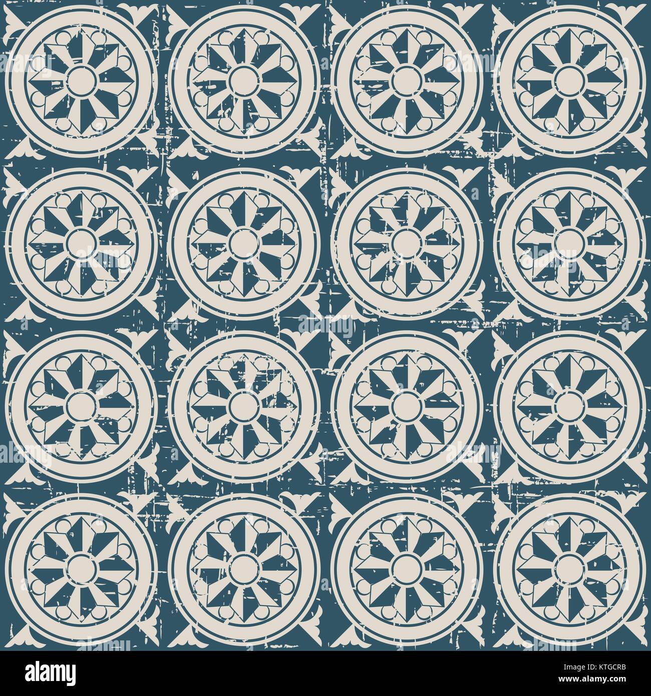 Seamless retro worn out background round flower spiral Stock Vector ...