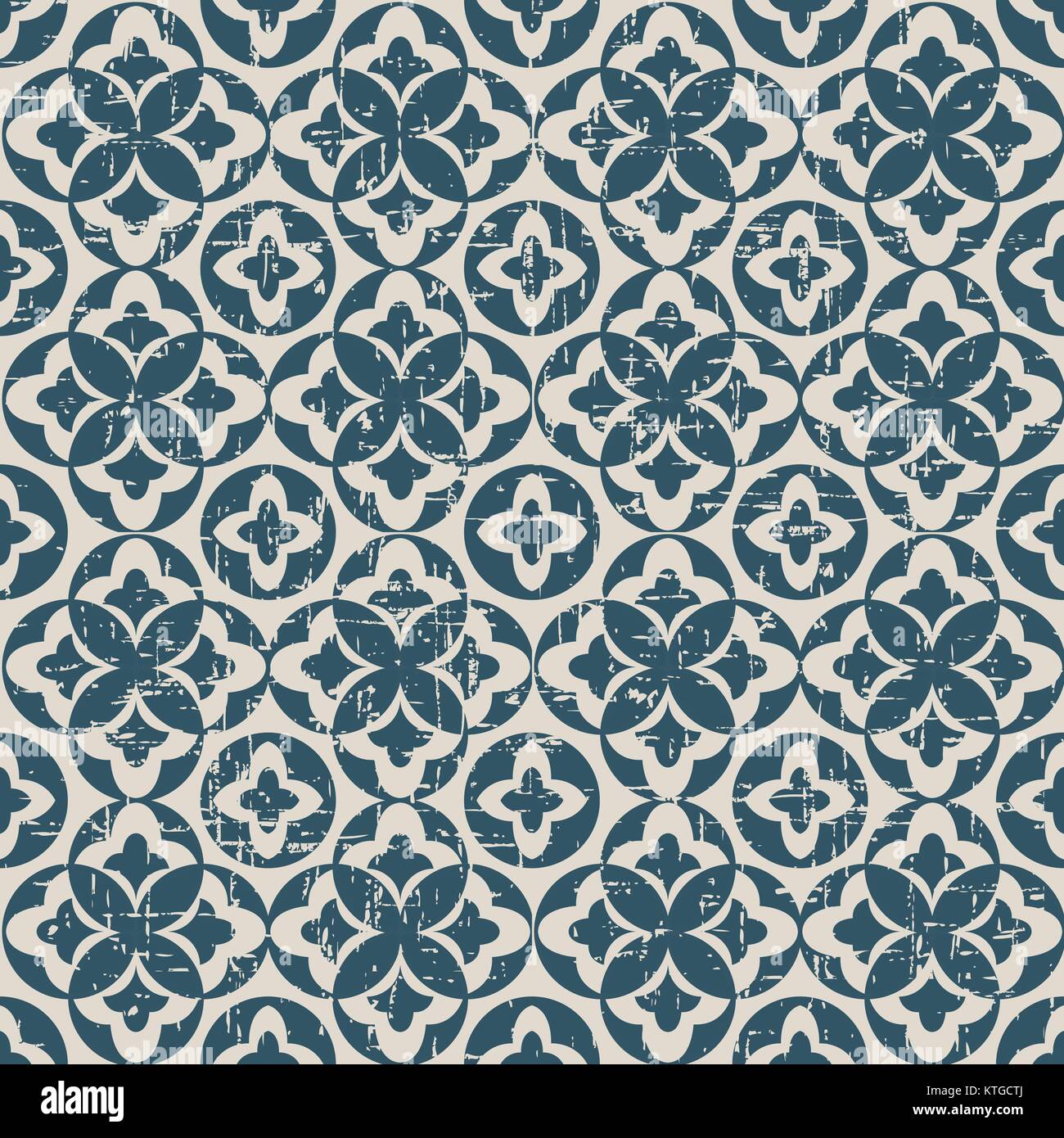 Seamless retro worn out background round leaf geometry Stock Vector ...