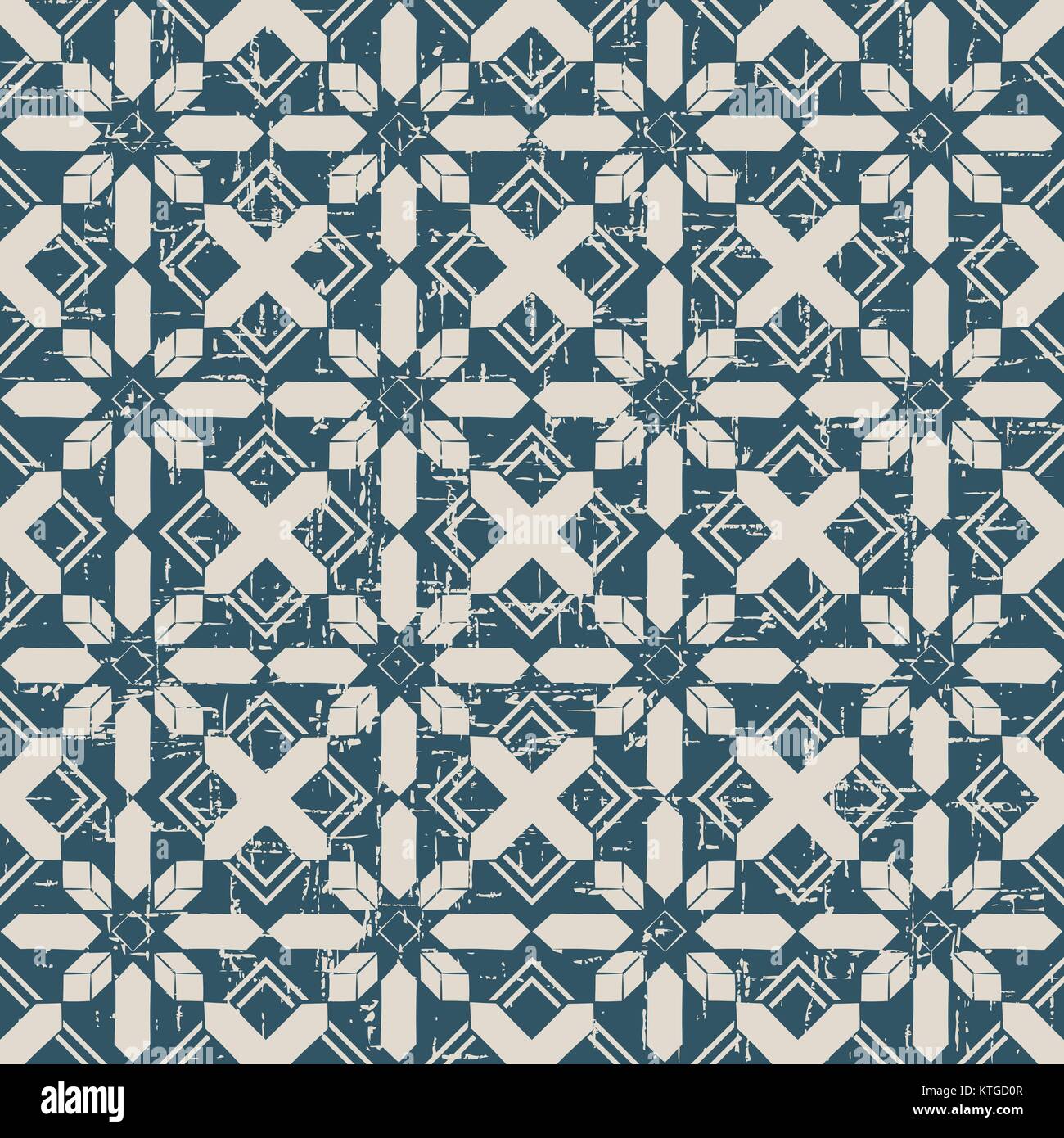 Seamless retro worn out background crystal cross geometry square Stock ...
