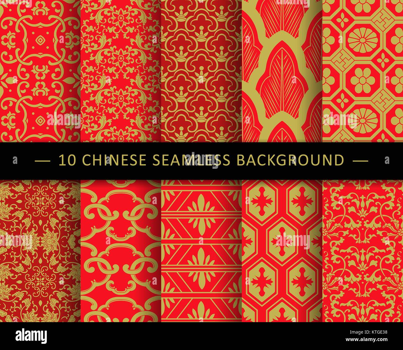Chinese Seamless Background Pattern Collection Stock Vector Image & Art ...
