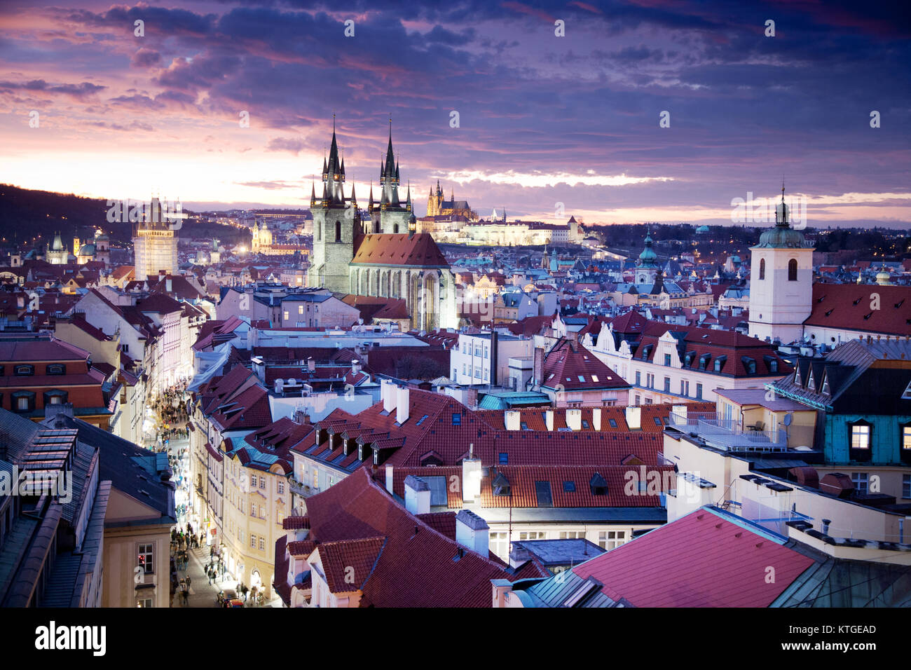 gothic Tyn cathedral, Prague castle and Old Town (UNESCO), Prague ...