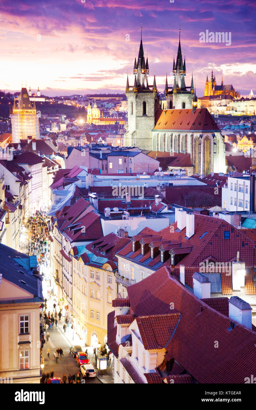 gothic Tyn cathedral, Prague castle and Old Town (UNESCO), Prague ...