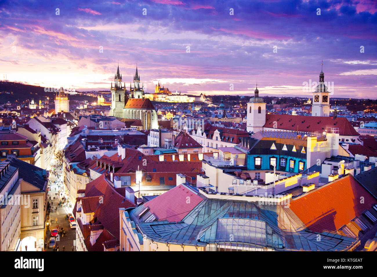 gothic Tyn cathedral, Prague castle and Old Town (UNESCO), Prague ...