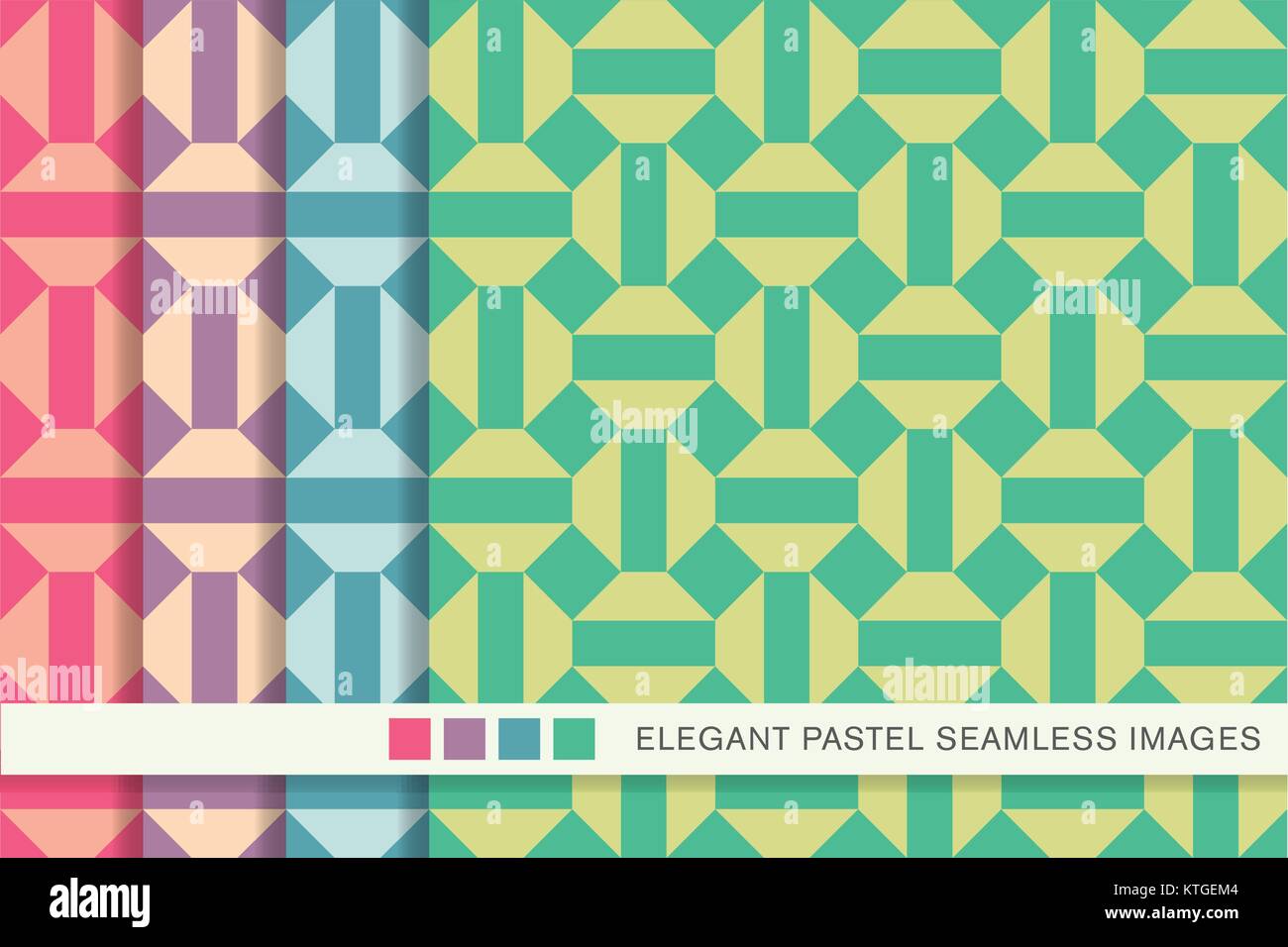 seamless pastel background set octagon cross geometry Stock Vector ...
