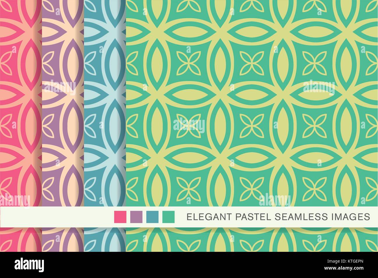 Seamless pastel background set round curve cross geometry Stock Vector ...