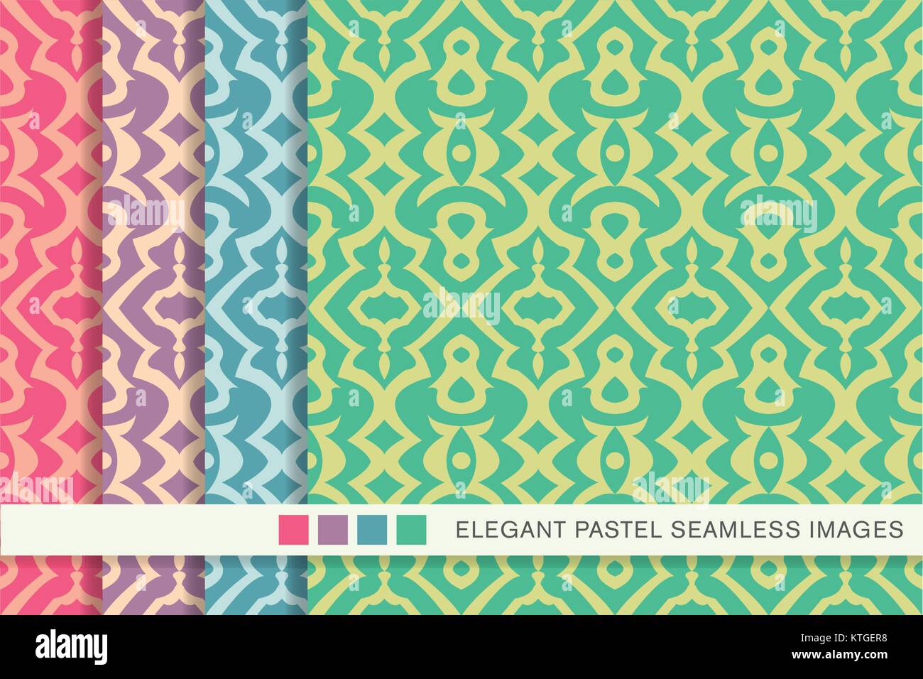 Seamless pastel background set curve round geometry frame Stock Vector ...