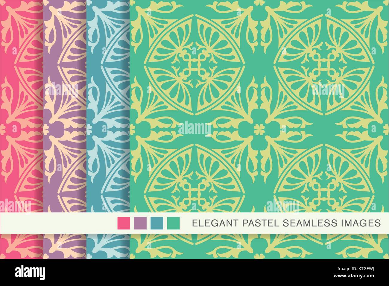 Seamless pastel background set round curve geometry kaleidoscope Stock Vector Image & Art - Alamy