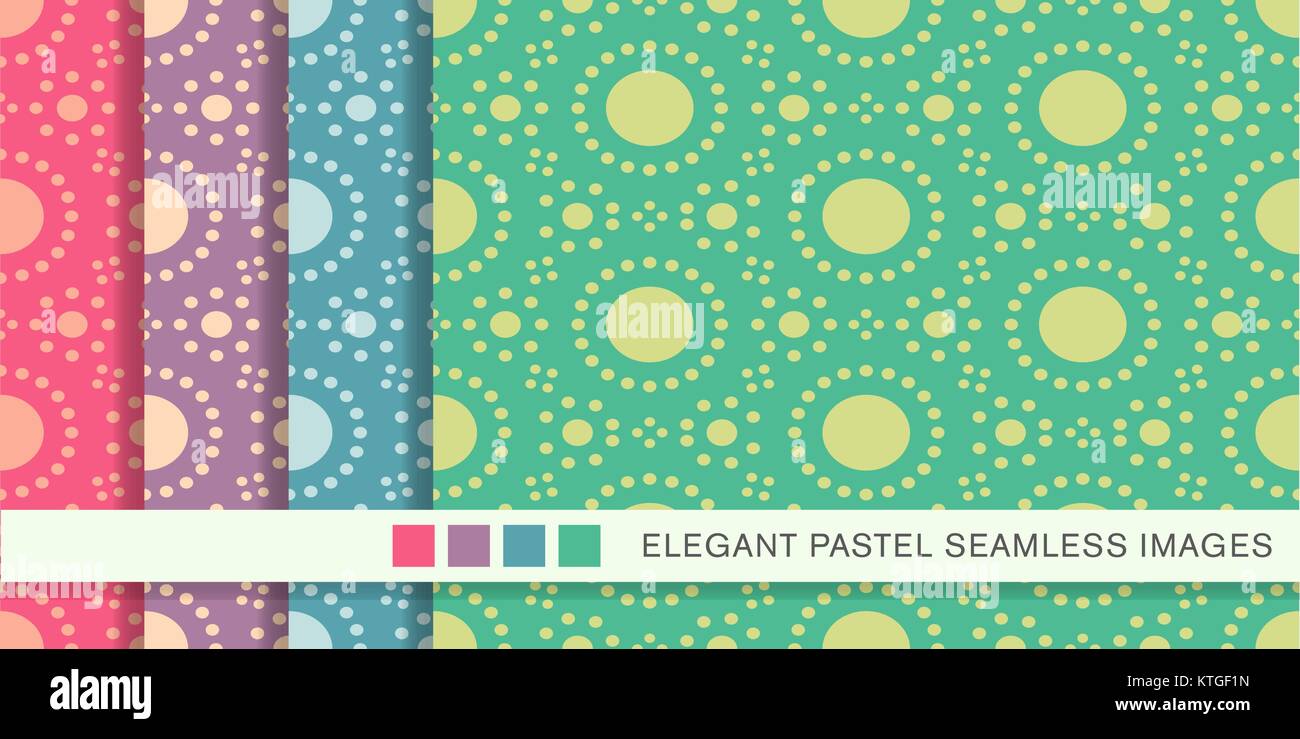 Seamless pastel background set round circle polygon flower Stock Vector ...