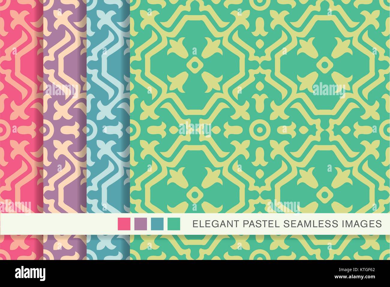 Seamless pastel background set geometry cross frame flower Stock Vector ...