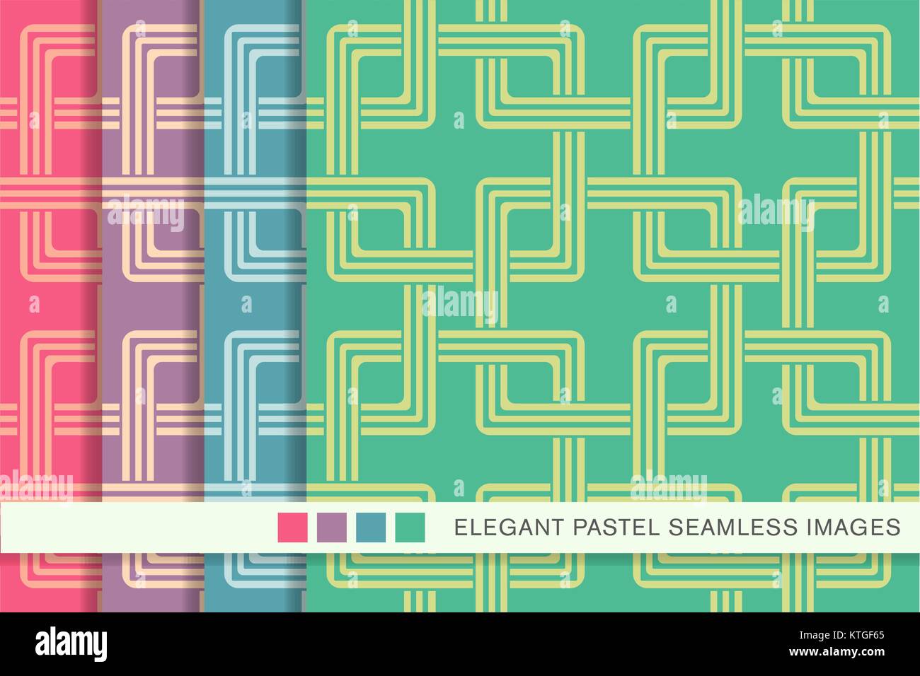 Seamless pastel background set square chain geometry Stock Vector Image ...