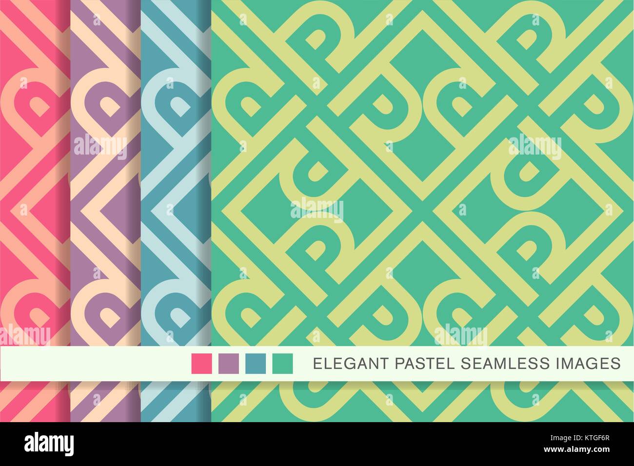 Seamless pastel background set cross frame spiral check Stock Vector ...
