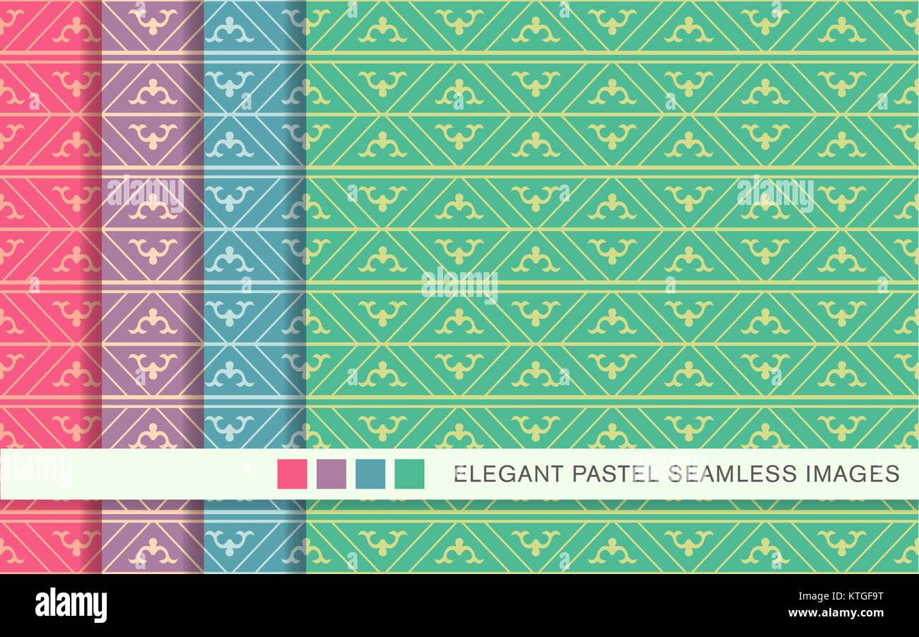 Seamless pastel background set retro geometry check frame line Stock ...