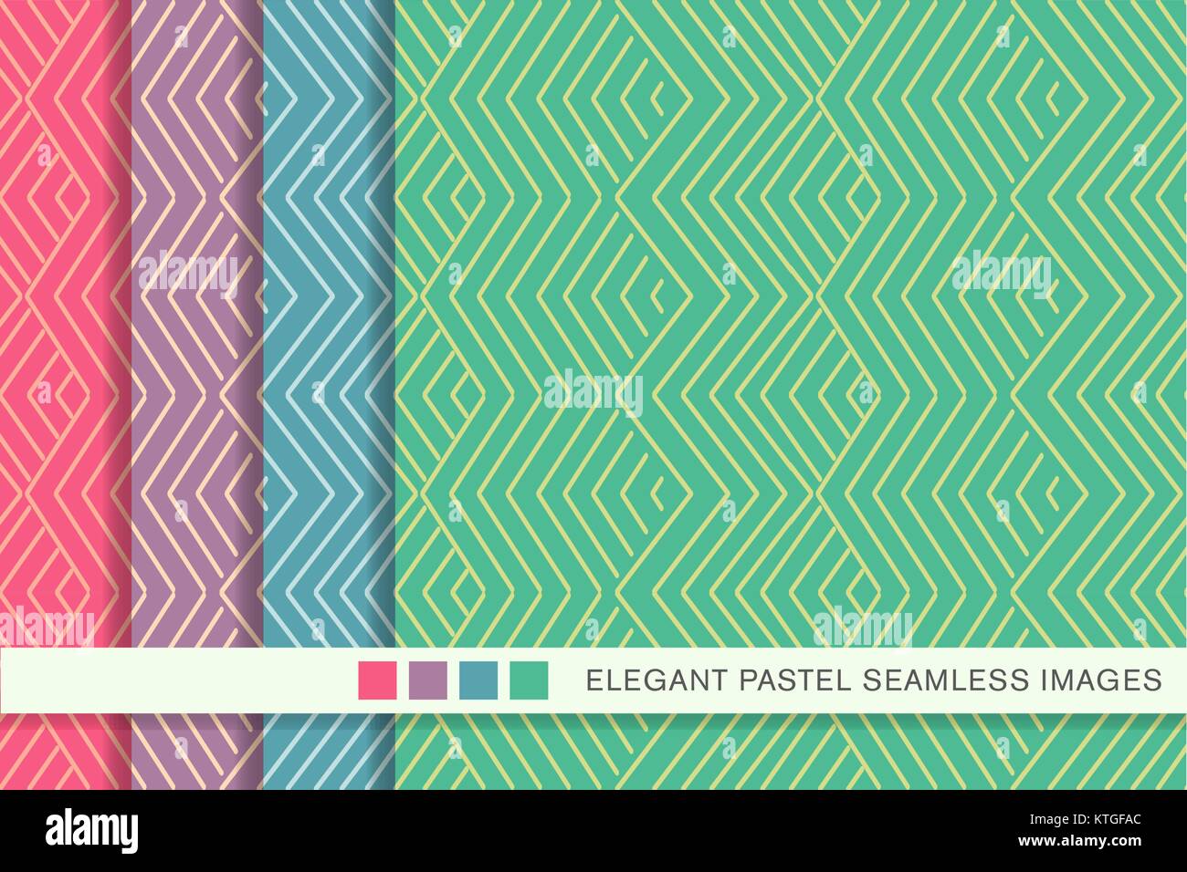 Seamless pastel background set oriental geometry check sawtooth cross ...