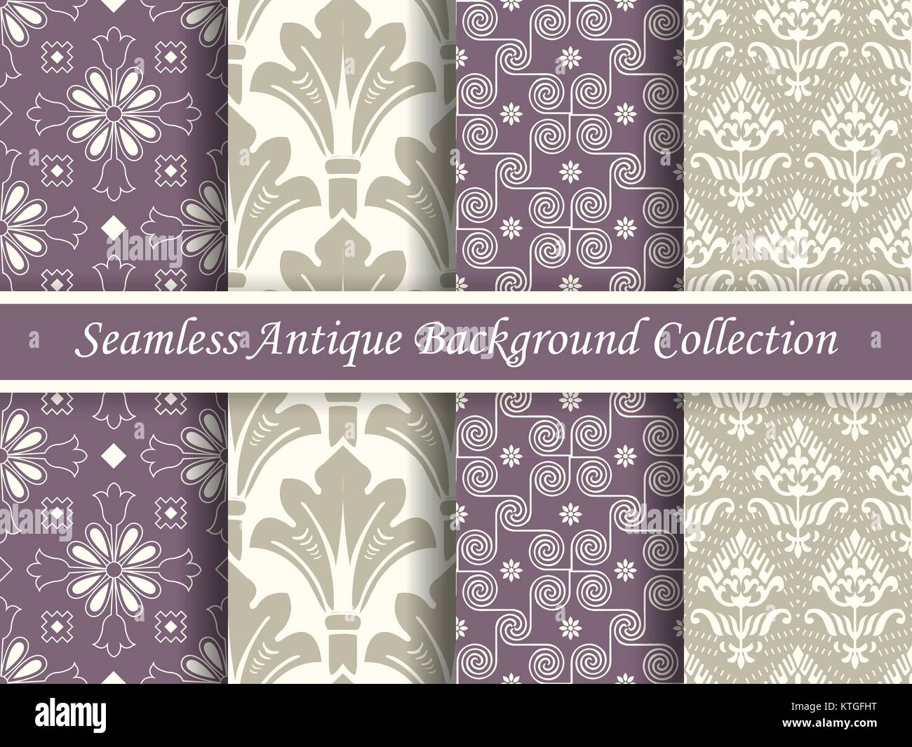 Antique seamless elegant purple tone background image collection Stock ...