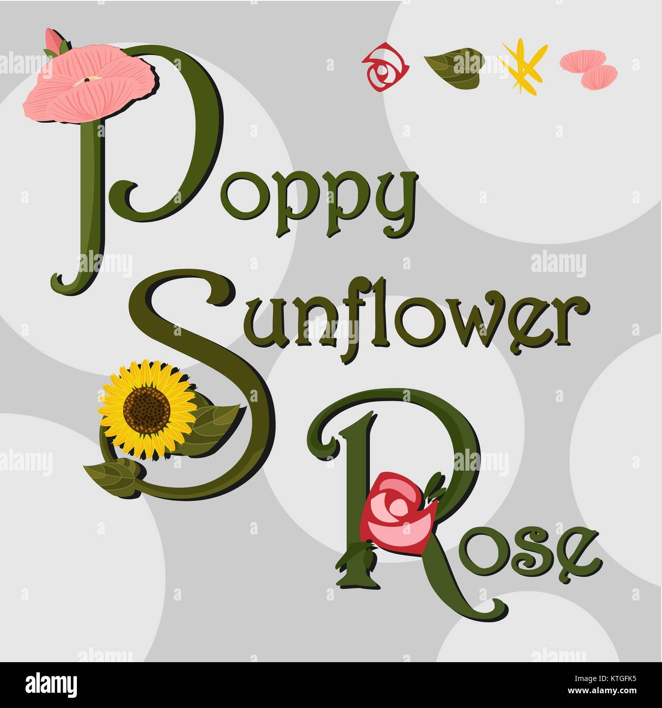 This is an image of typographic design with flower pattern Stock Vector ...