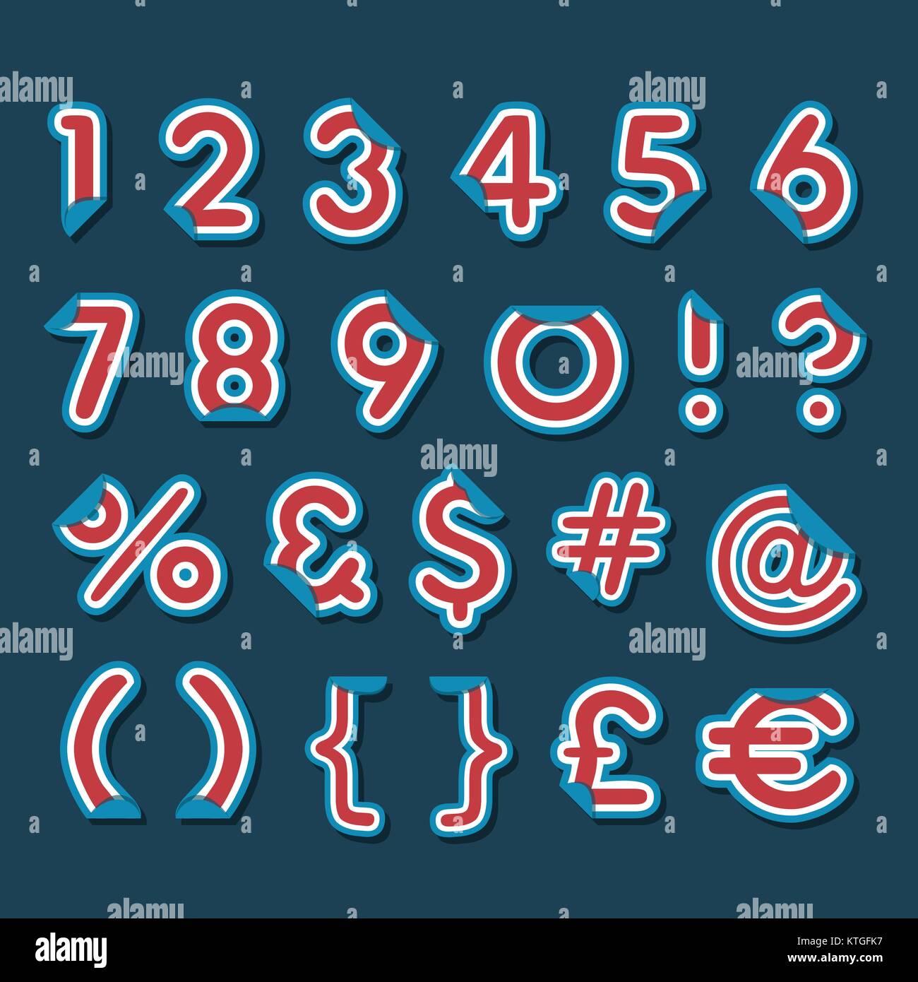 Number letters with folded corner decoration Stock Vector Image & Art ...