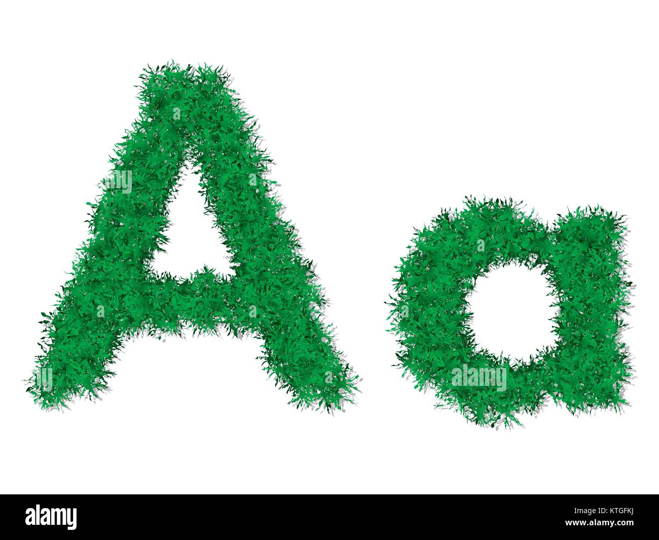 Vector Nature green grass uppercase and lowercase alphabet letter Stock ...