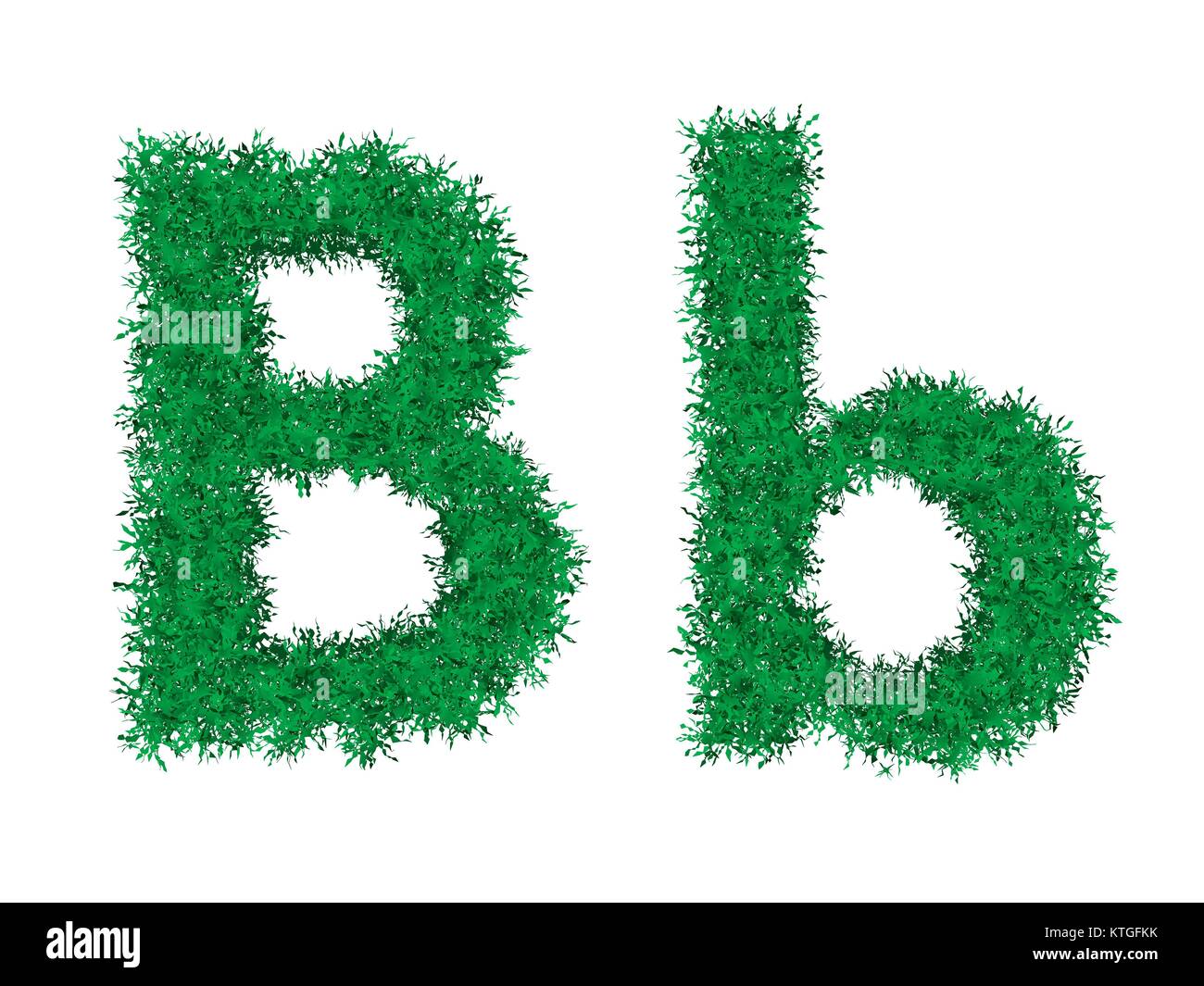 Vector Nature green grass uppercase and lowercase alphabet letter Stock ...