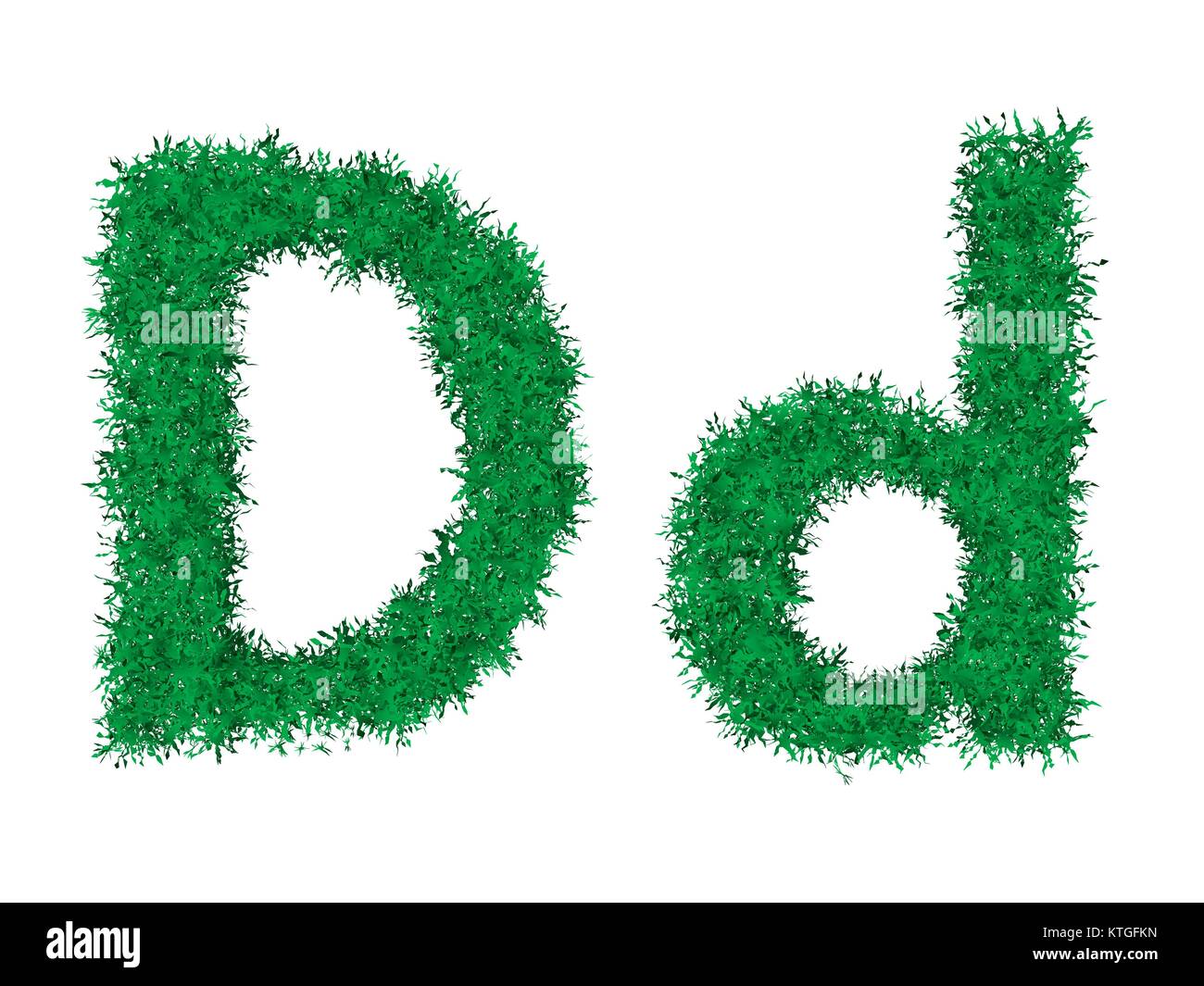 Vector Nature green grass uppercase and lowercase alphabet letter Stock ...