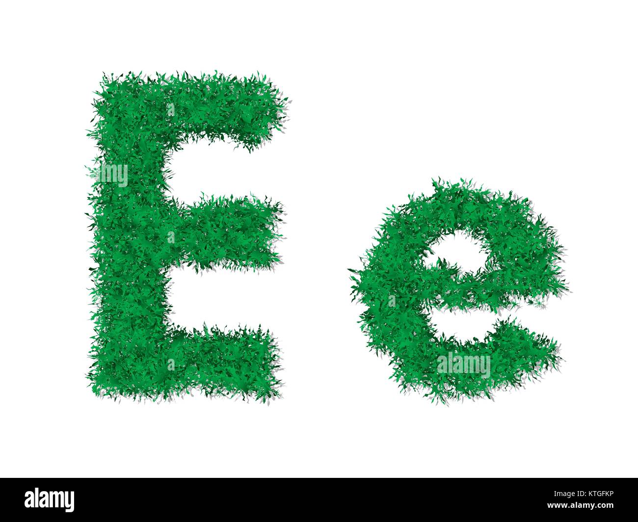 Vector Nature green grass uppercase and lowercase alphabet letter Stock ...