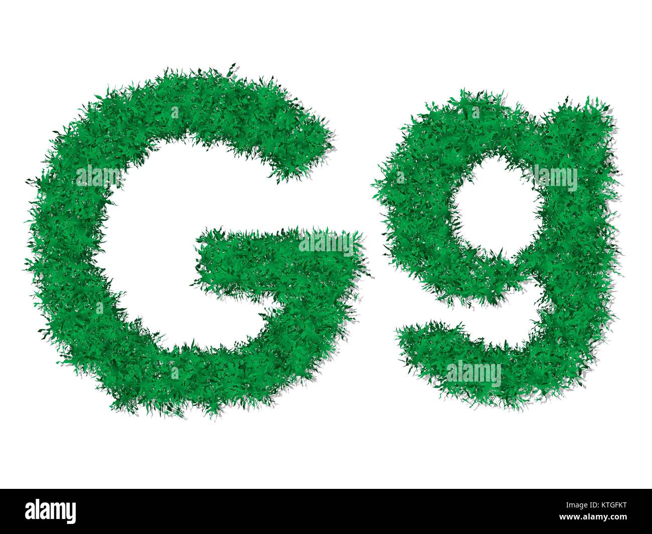 Vector Nature green grass uppercase and lowercase alphabet letter Stock ...