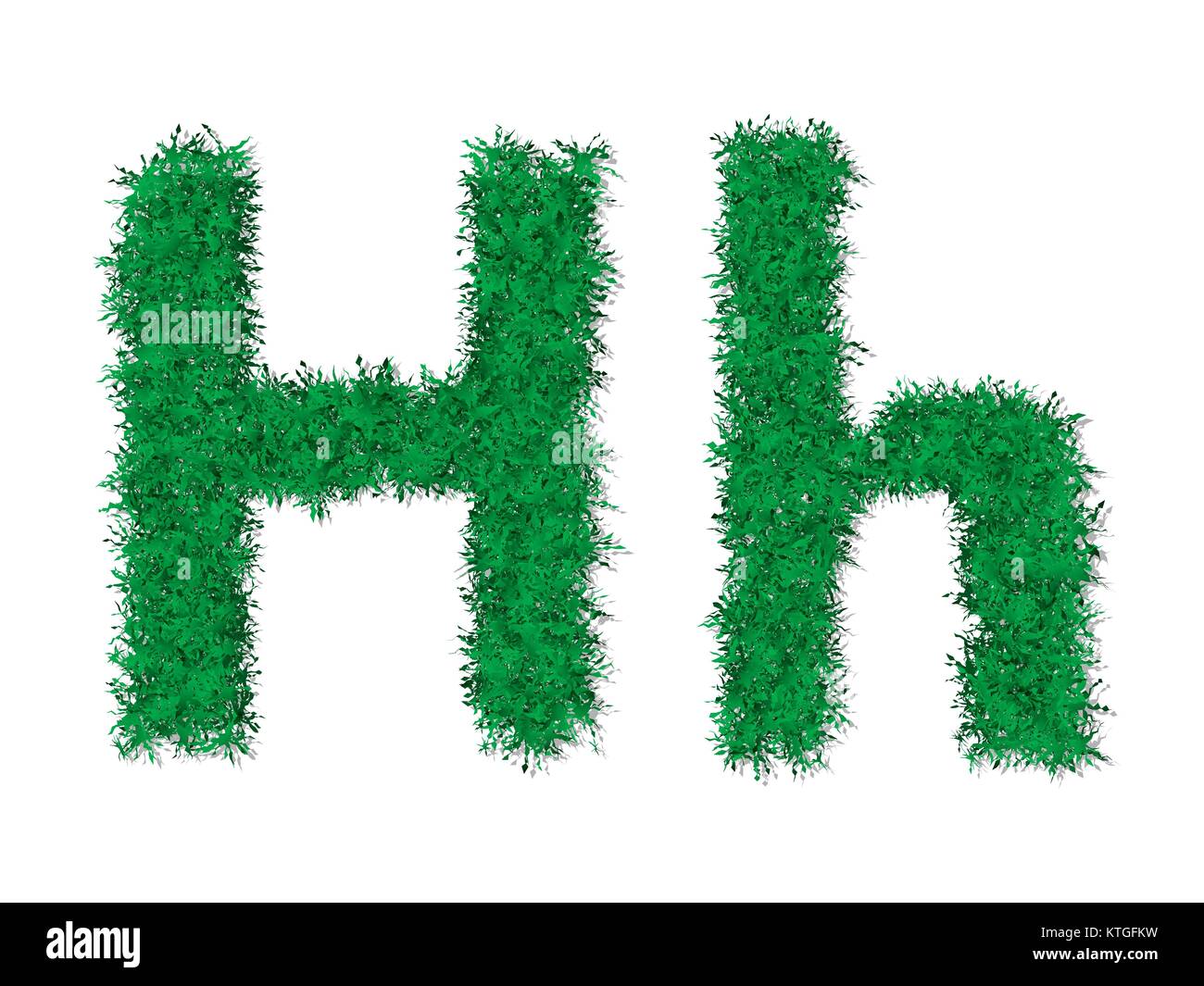 Vector Nature green grass uppercase and lowercase alphabet letter Stock ...