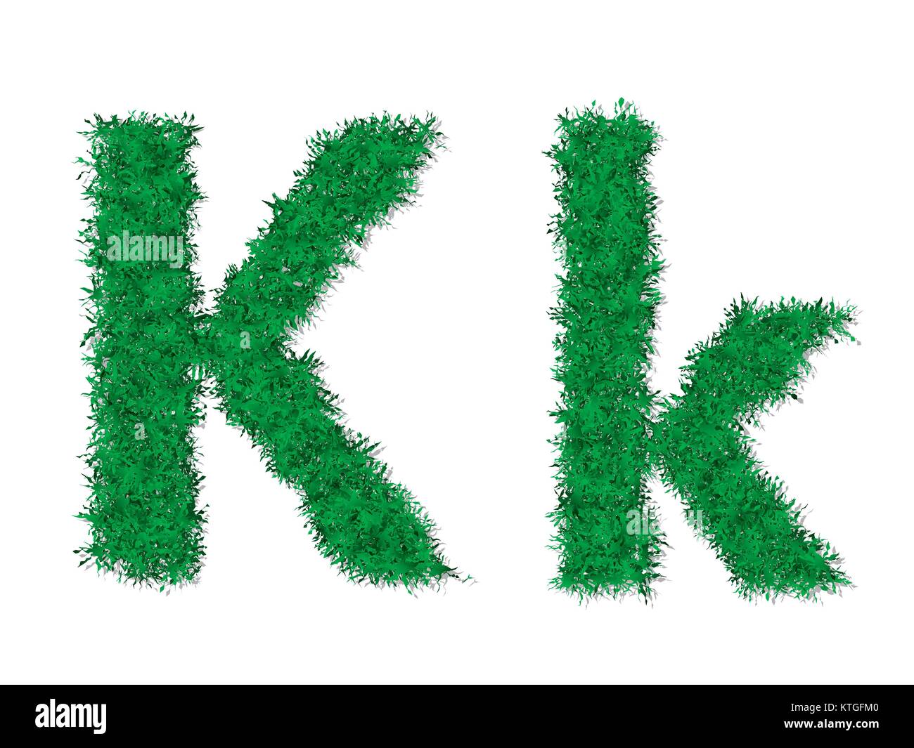 Vector Nature green grass uppercase and lowercase alphabet letter Stock ...