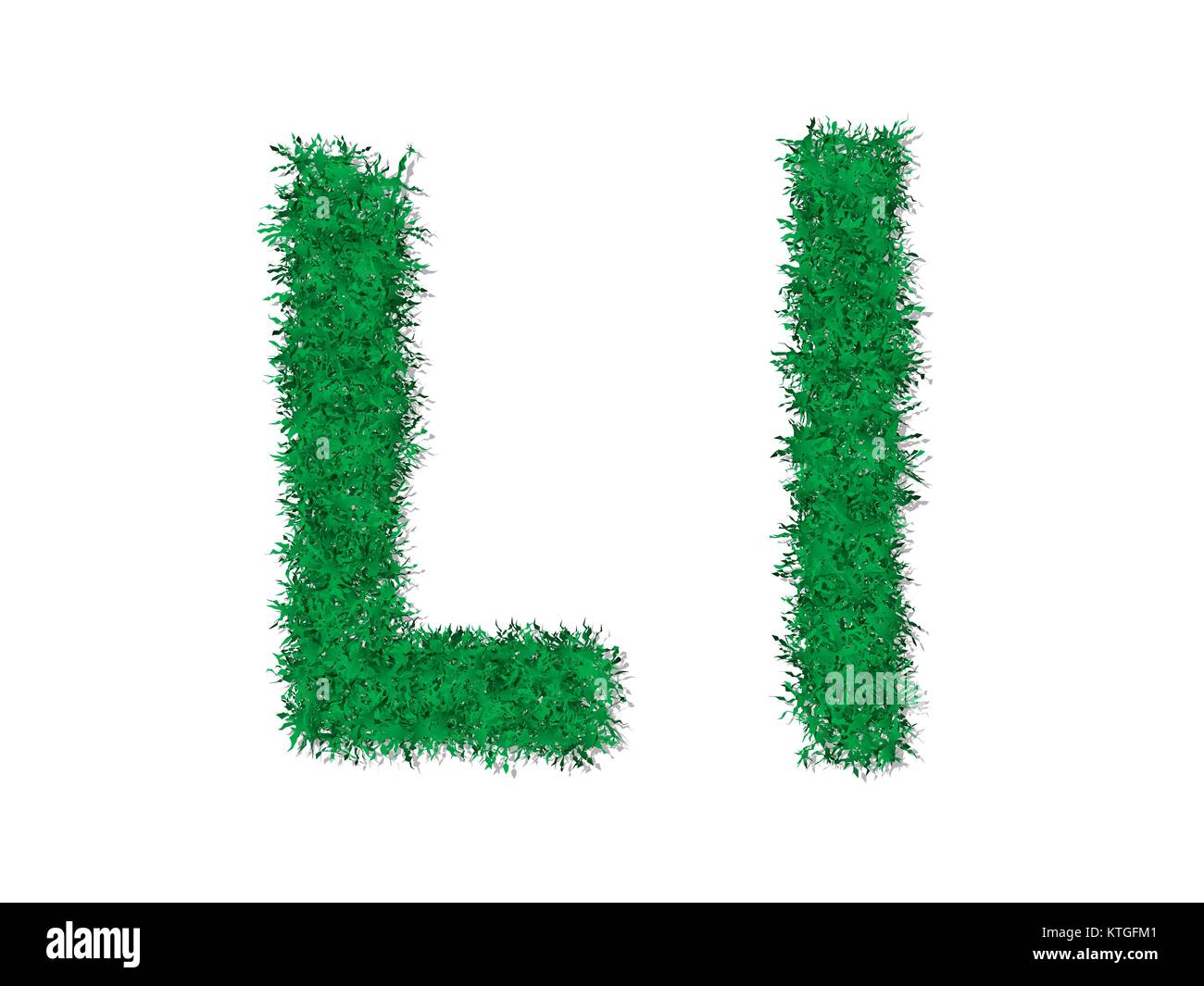 Vector Nature green grass uppercase and lowercase alphabet letter Stock ...