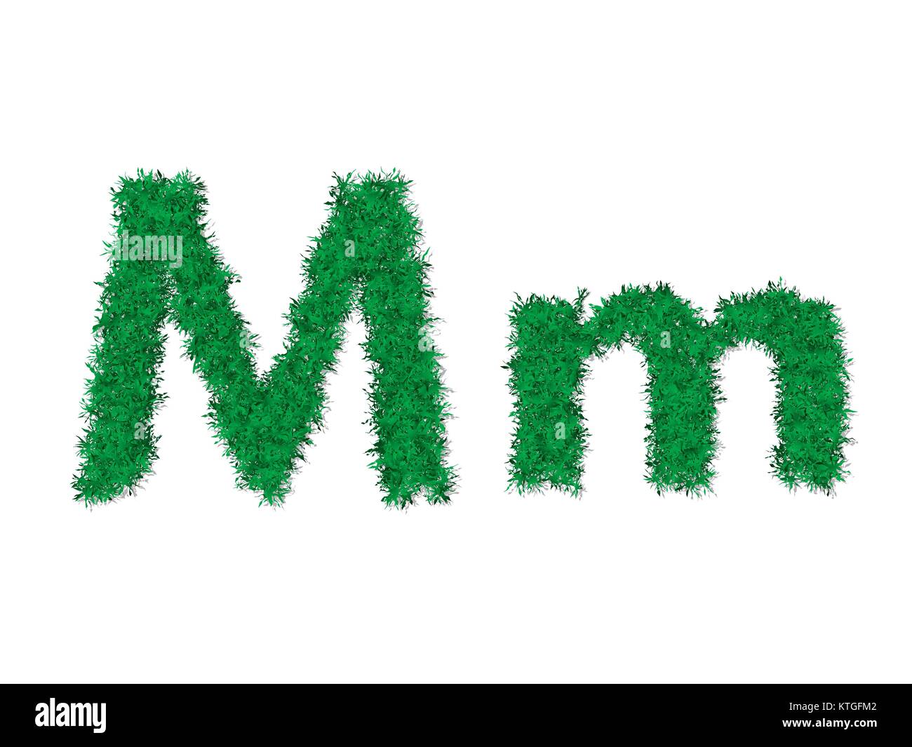 Vector Nature green grass uppercase and lowercase alphabet letter Stock ...