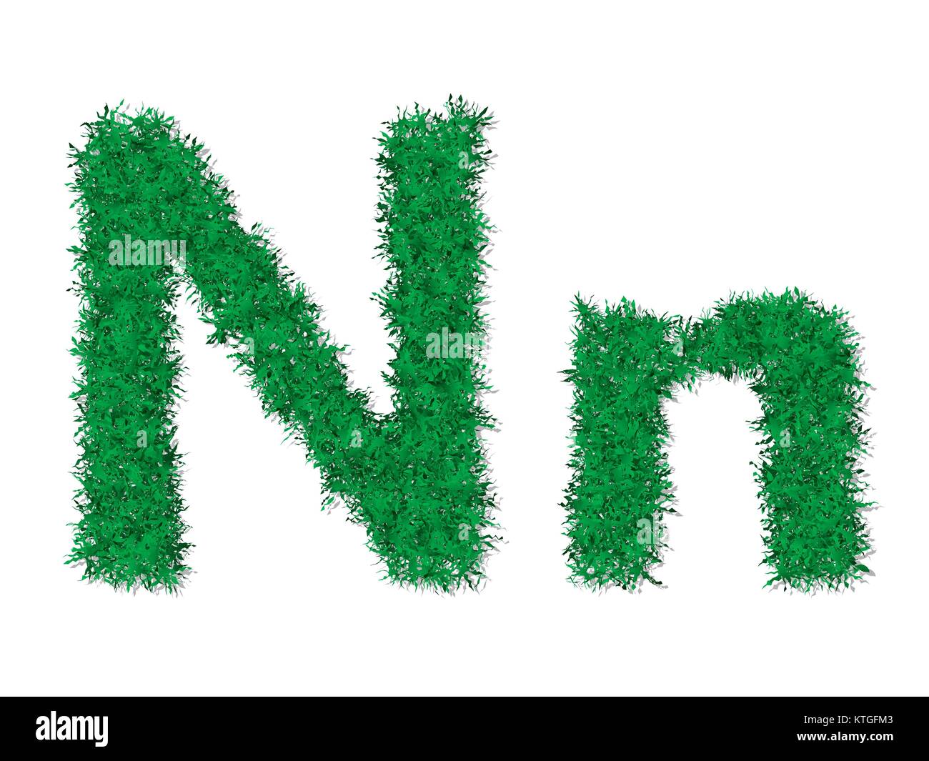 Vector Nature green grass uppercase and lowercase alphabet letter Stock ...