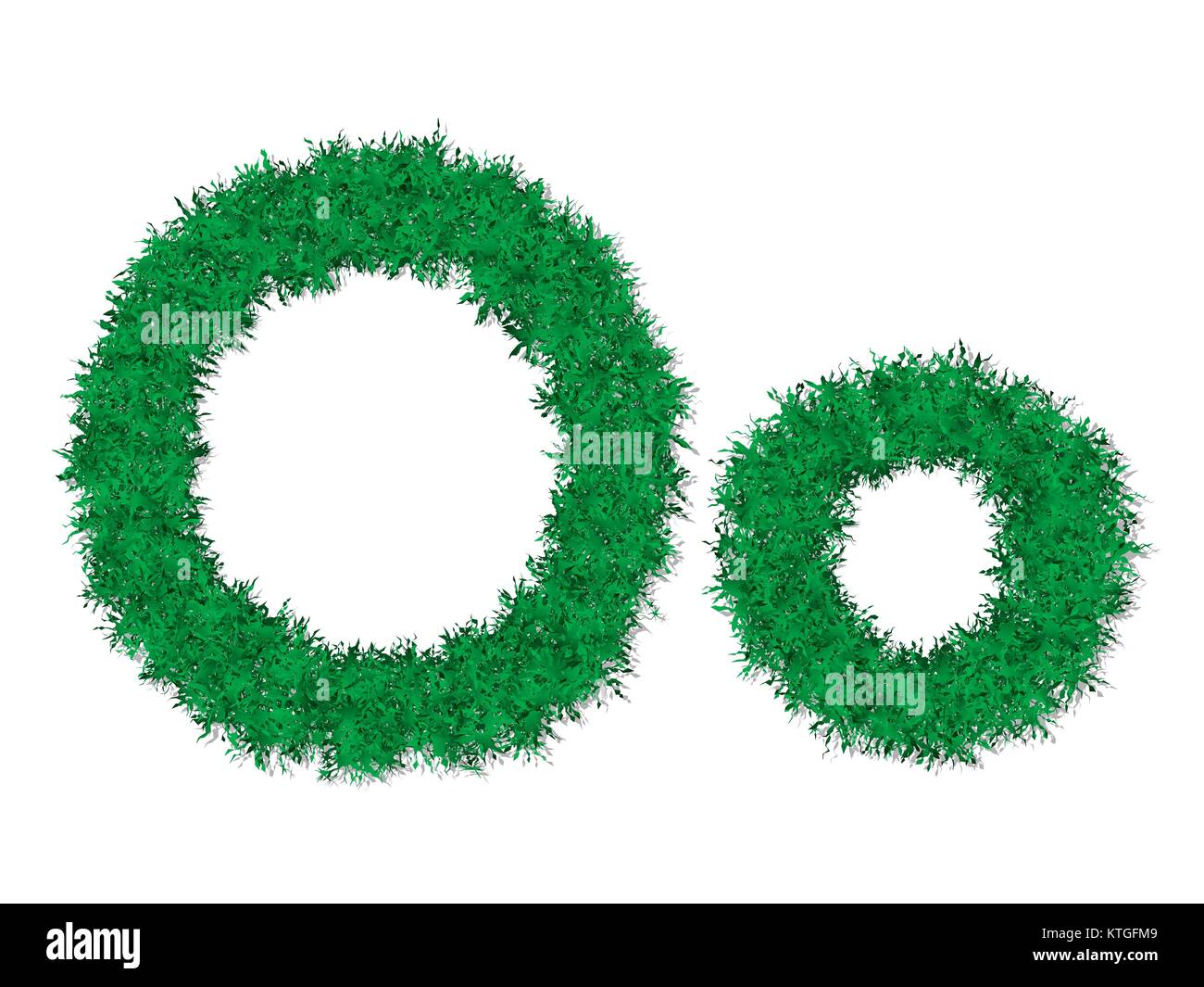 Vector Nature green grass uppercase and lowercase alphabet letter Stock ...