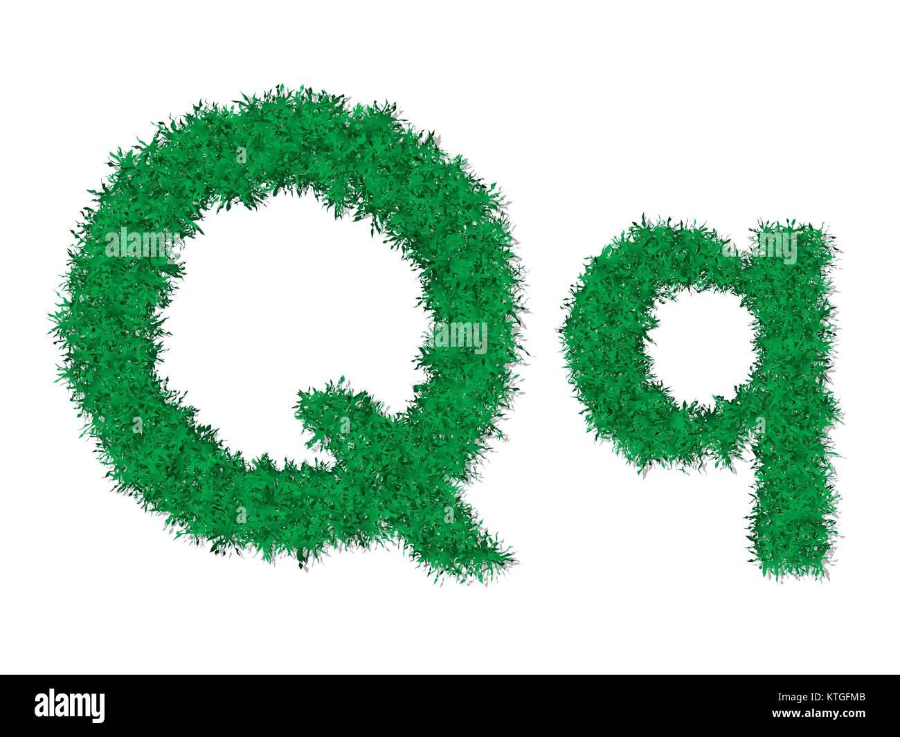 Vector Nature green grass uppercase and lowercase alphabet letter Stock ...