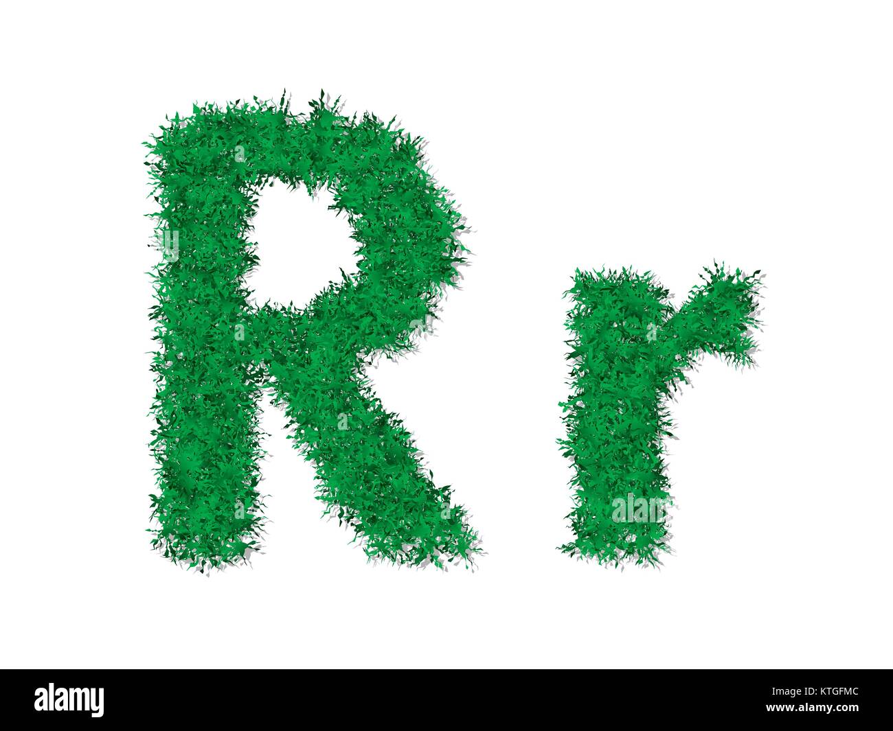 Vector Nature green grass uppercase and lowercase alphabet letter Stock ...