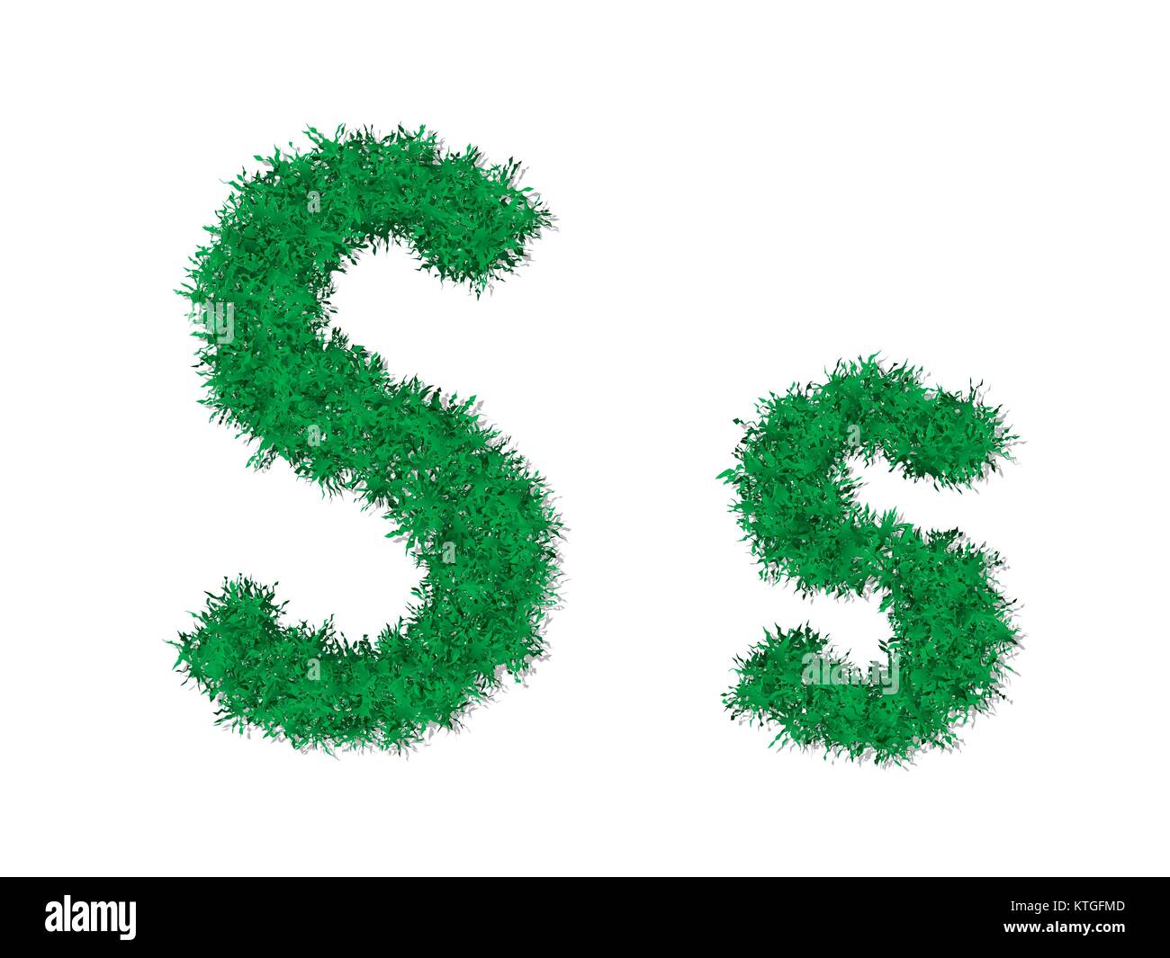 Vector Nature green grass uppercase and lowercase alphabet letter Stock ...