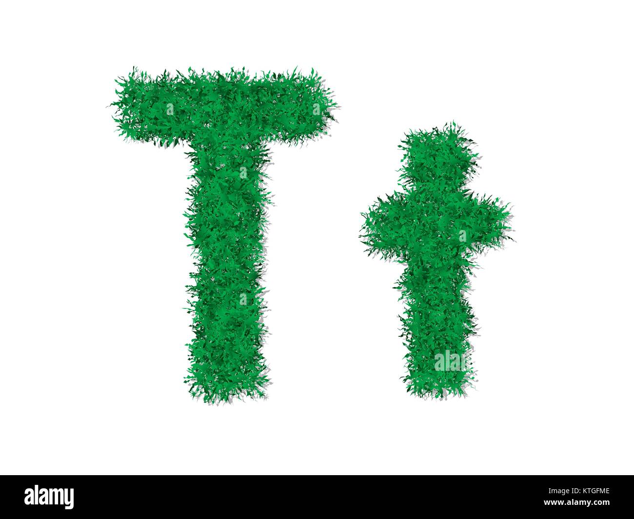 Vector Nature green grass uppercase and lowercase alphabet letter Stock ...