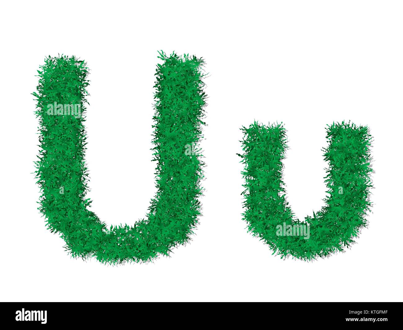 Vector Nature green grass uppercase and lowercase alphabet letter Stock ...