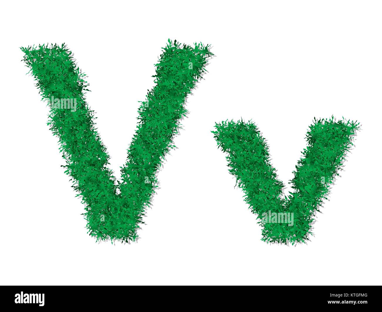Vector Nature green grass uppercase and lowercase alphabet letter Stock ...