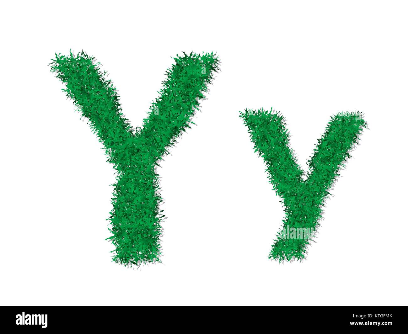 Vector Nature green grass uppercase and lowercase alphabet letter Stock ...