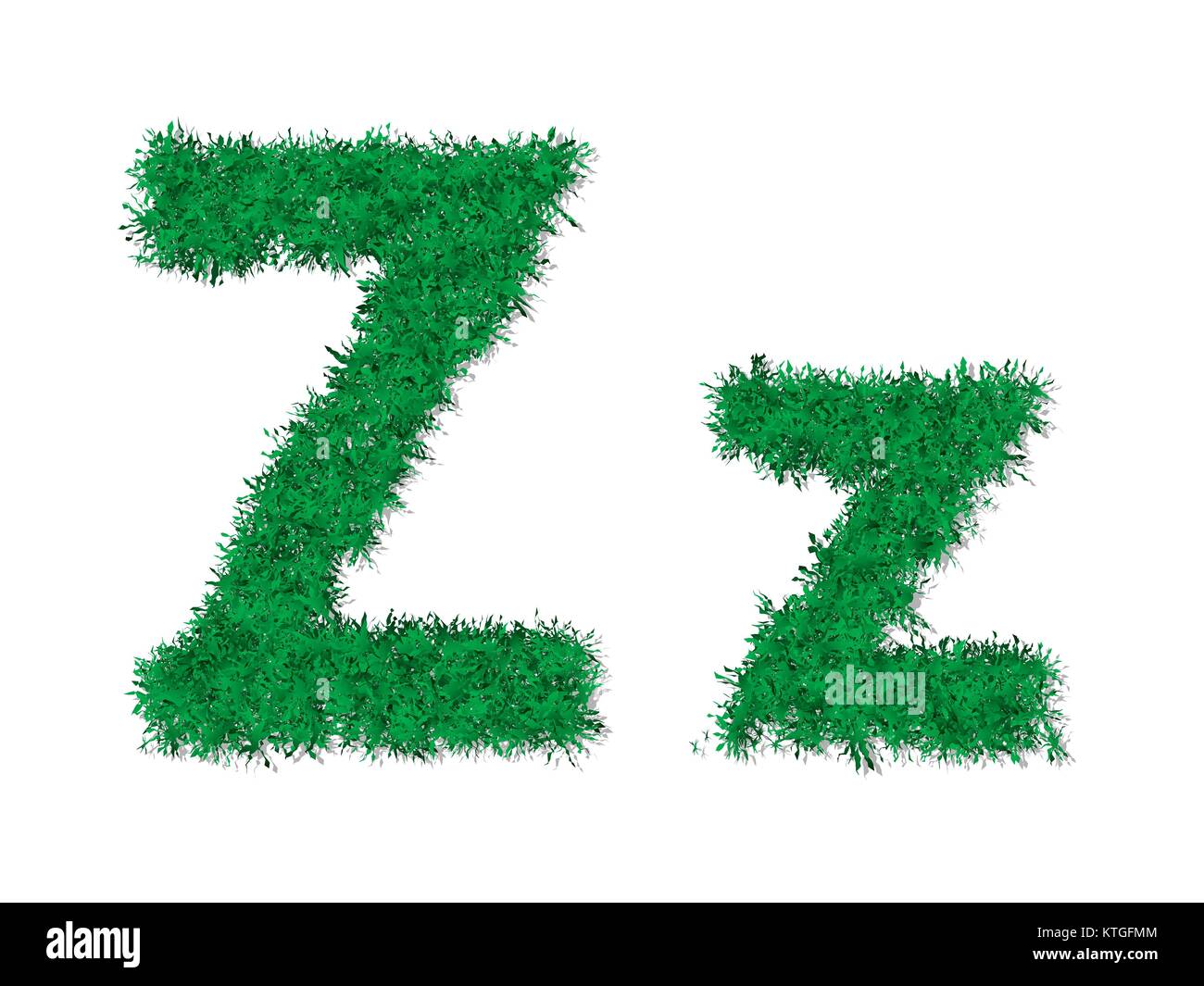 Vector Nature green grass uppercase and lowercase alphabet letter Stock ...