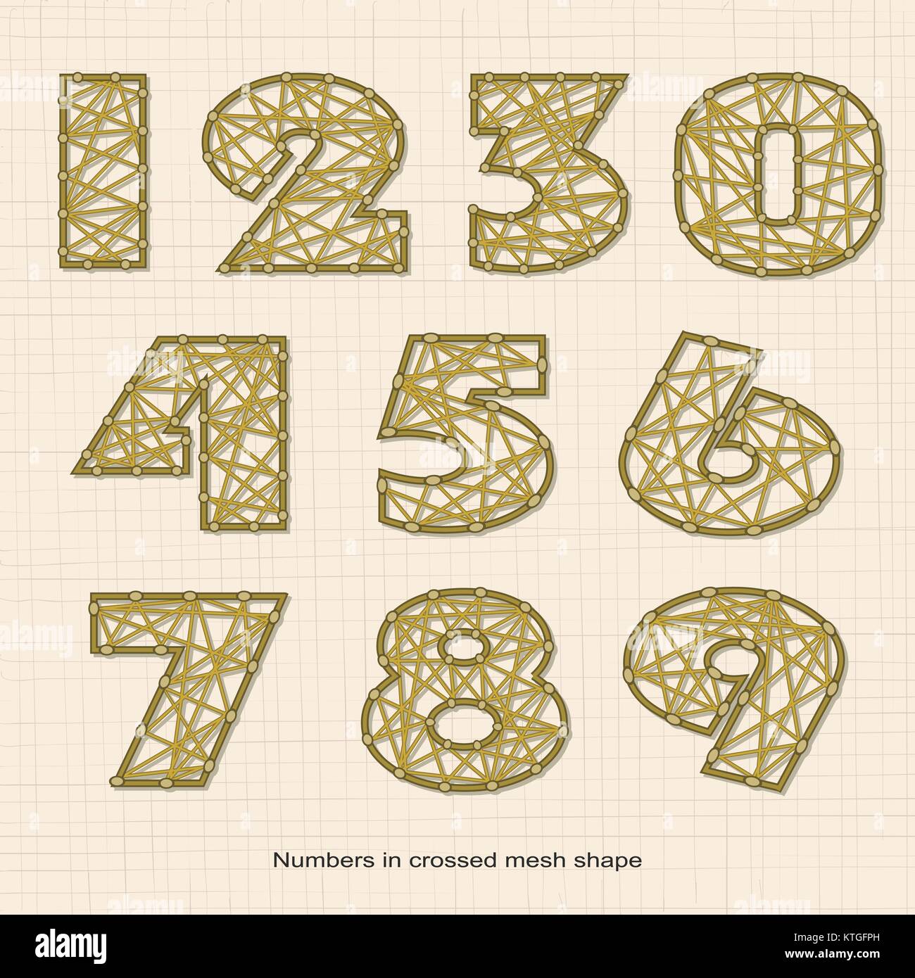 Numbers in crossed mesh line shape Stock Vector Image & Art - Alamy
