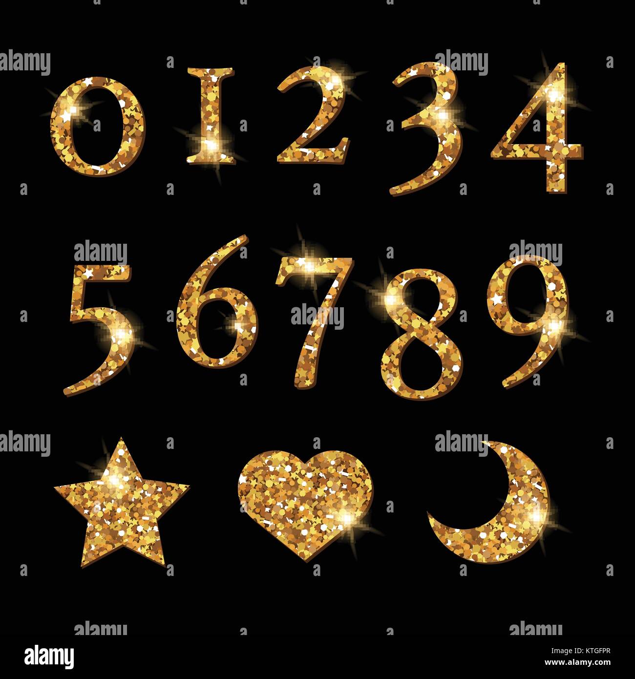 Moon and golden number Stock Vector Images - Alamy