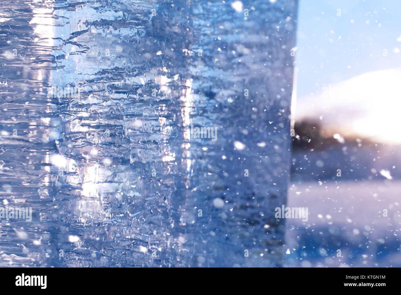 Texture of ice in winter. Pieces of frozen water on a street in the ...
