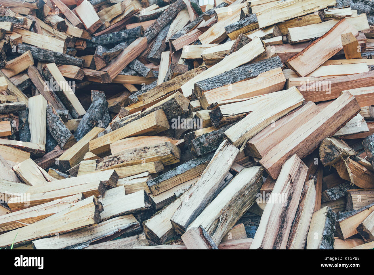 a bunch of chopped beech, hornbeam and ash firewood for the stove and ...