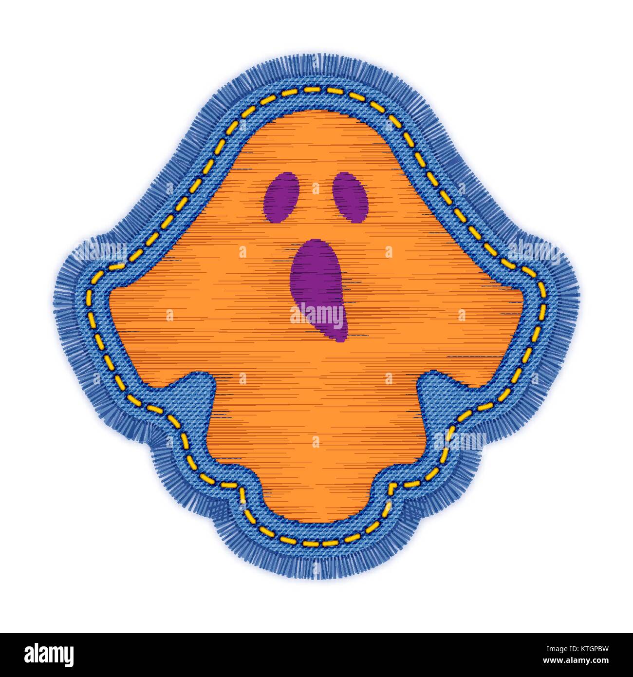 Halloween ghost embroidery design. Print vector color graphic ...