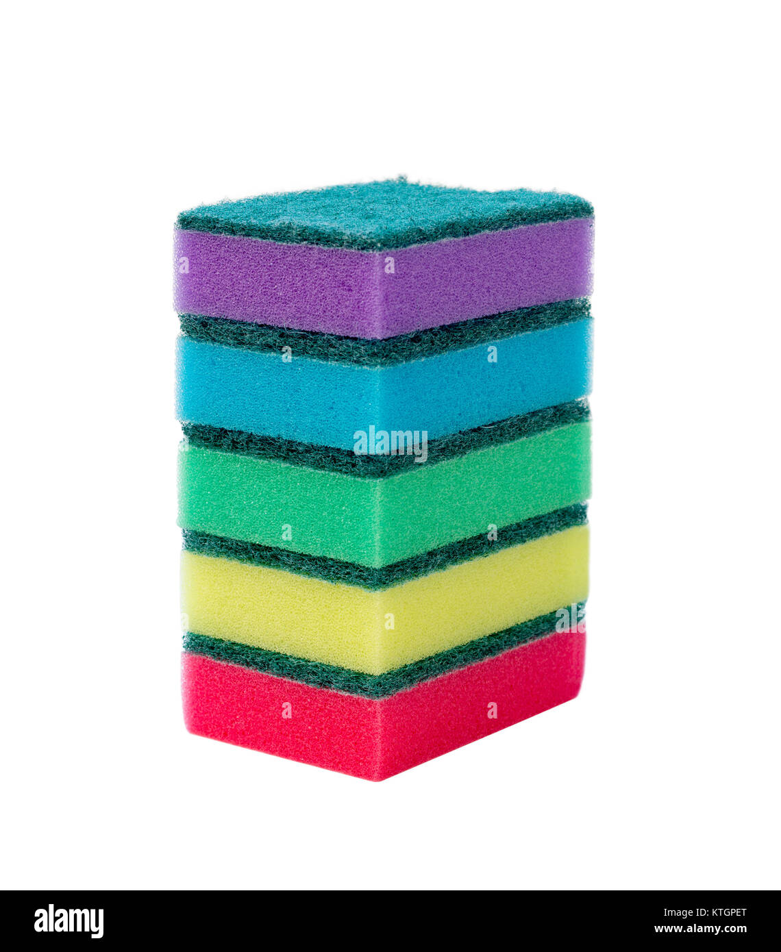 pile of colorful sponge for wet cleaning and washing dishes isolated on ...