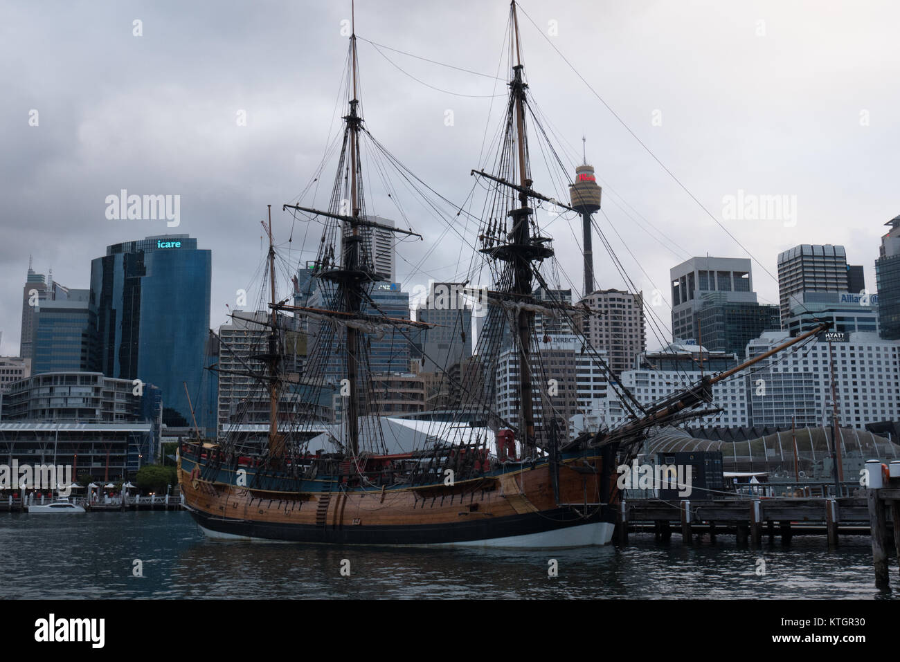 19th century James Craig tall ship Stock Photo - Alamy