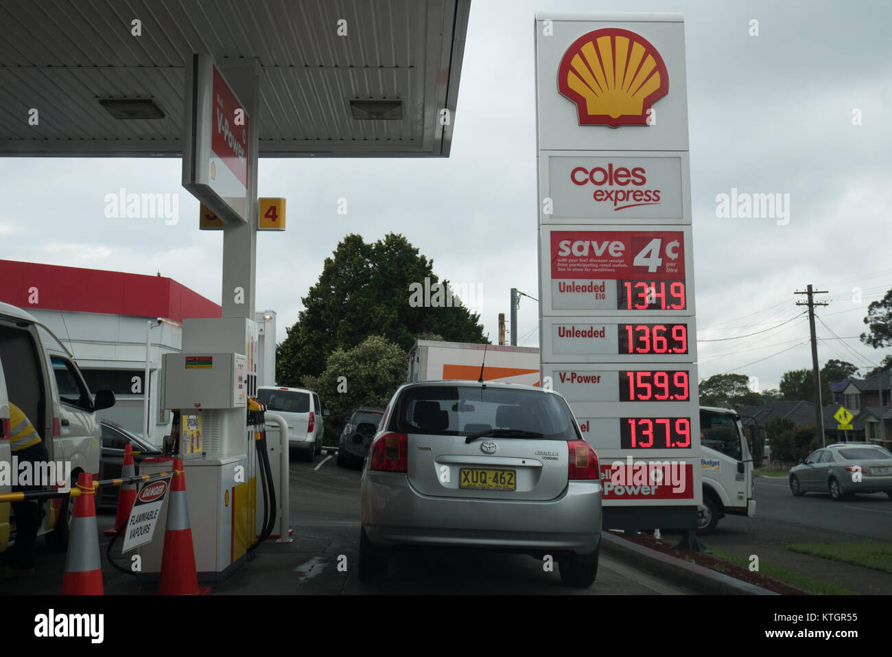 coles petrol gas station in australia Stock Photo - Alamy
