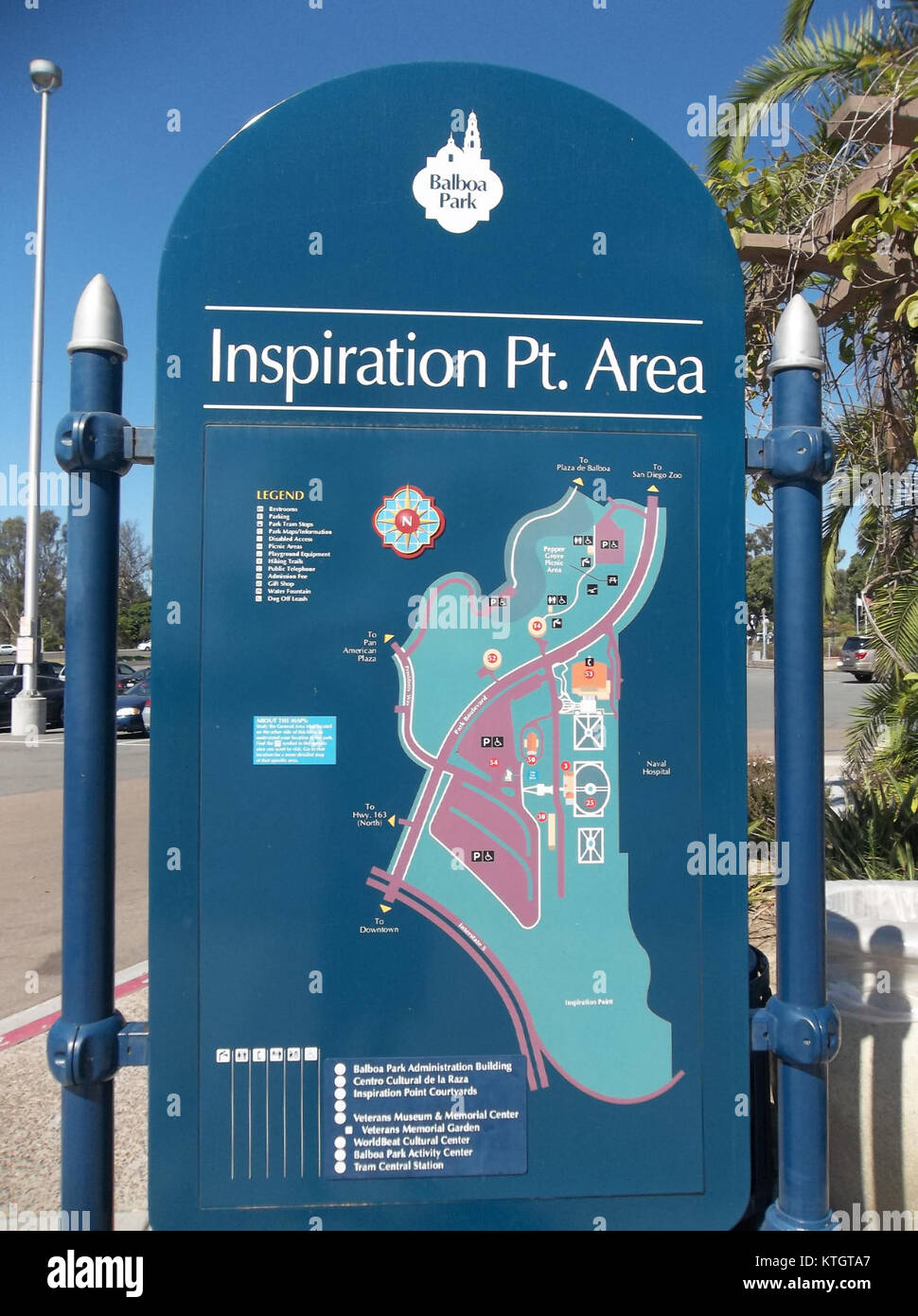 This map of Balboa Park in San Diego, California, showcases the layout ...