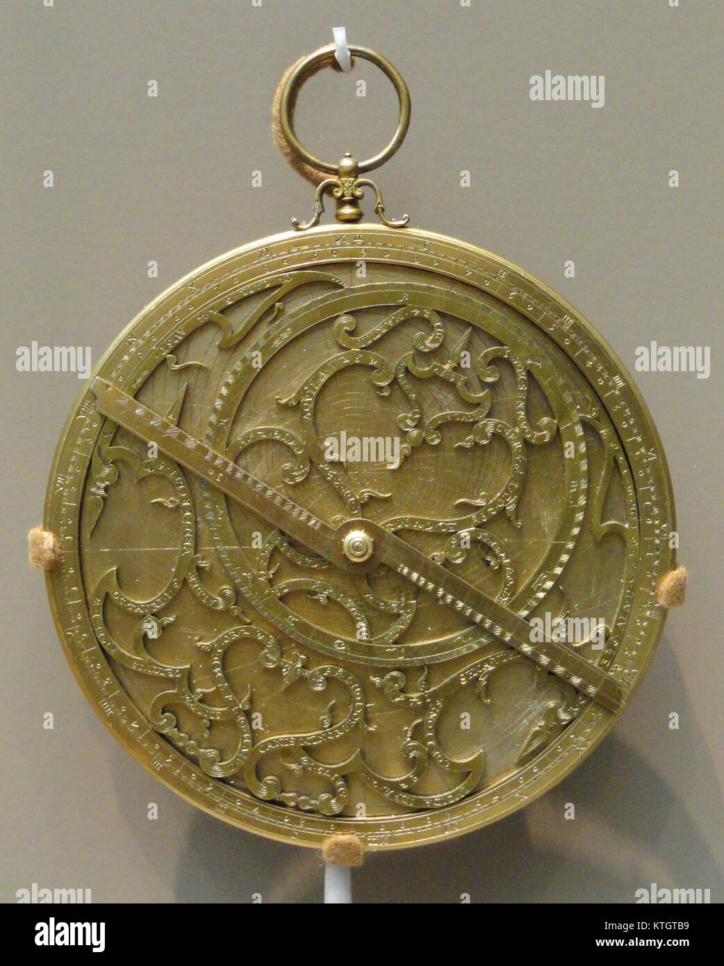 This astrolabe, created in 1597 by Johannes Bos, is a brass instrument ...