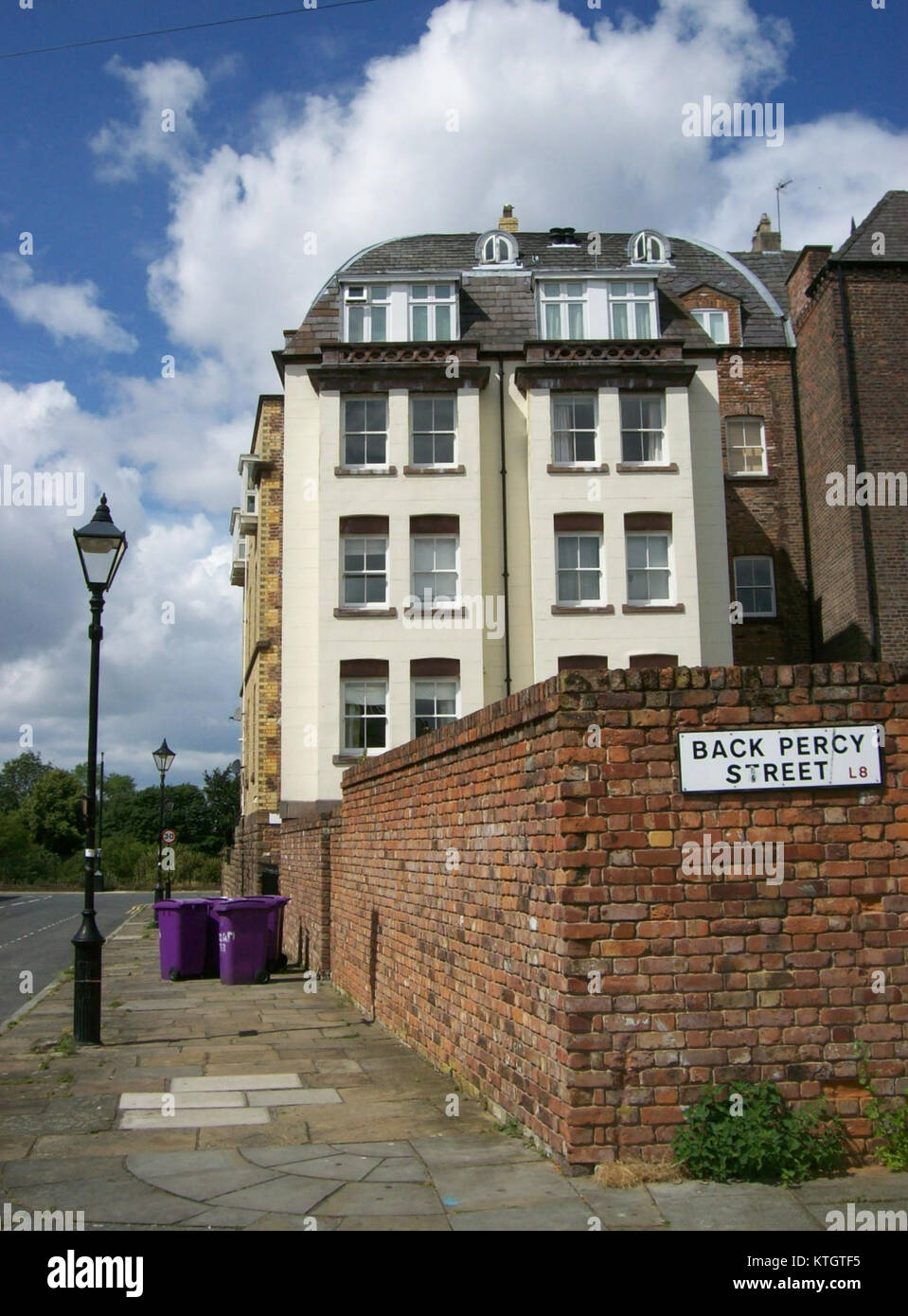 This photograph captures a view of Percy Street in Liverpool, offering ...